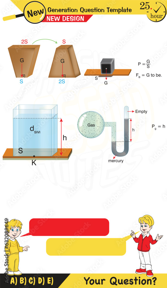 Physics, pressure and lifting force, archimedes principle, pressure of ...