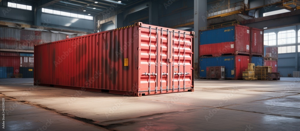 Containers Box from a Cargo Freight Ship in a Dockyard with ample space ...