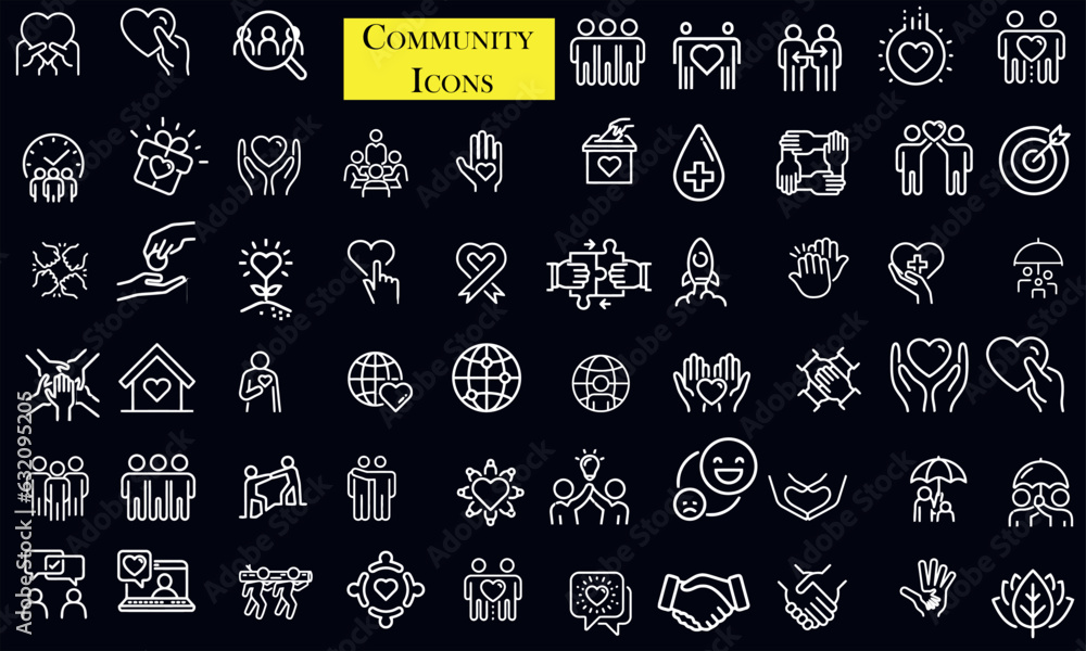 A set of 58 colorful and diverse icons representing people and ...
