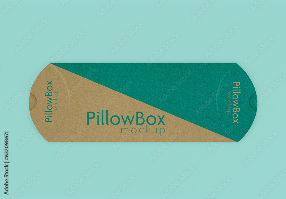 Plain Kraft Paper Pillow Box Mockup Stock Template | Adobe Stock