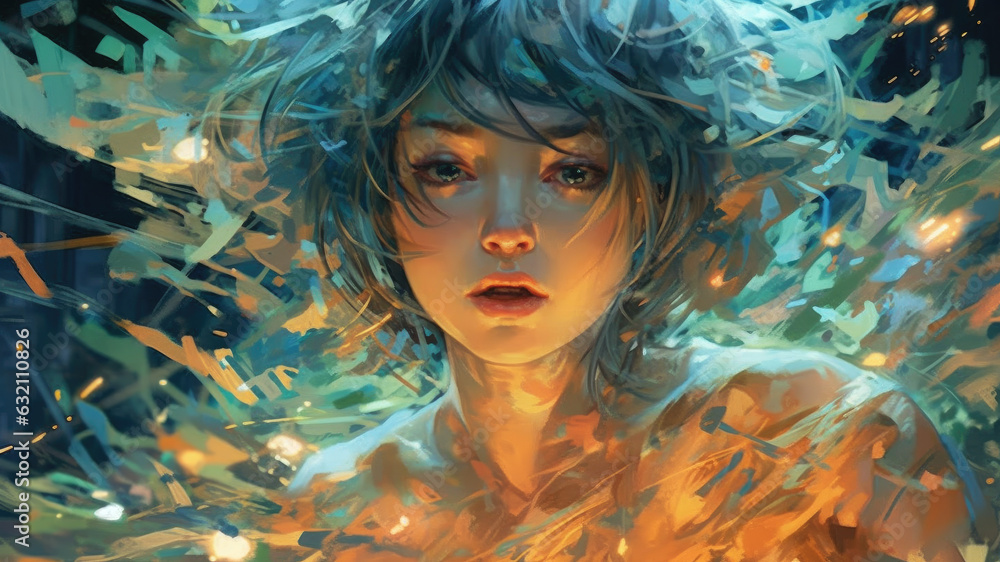 Beautiful Waifu Style Girl 79 With Generative Ai Technology Stock 4582