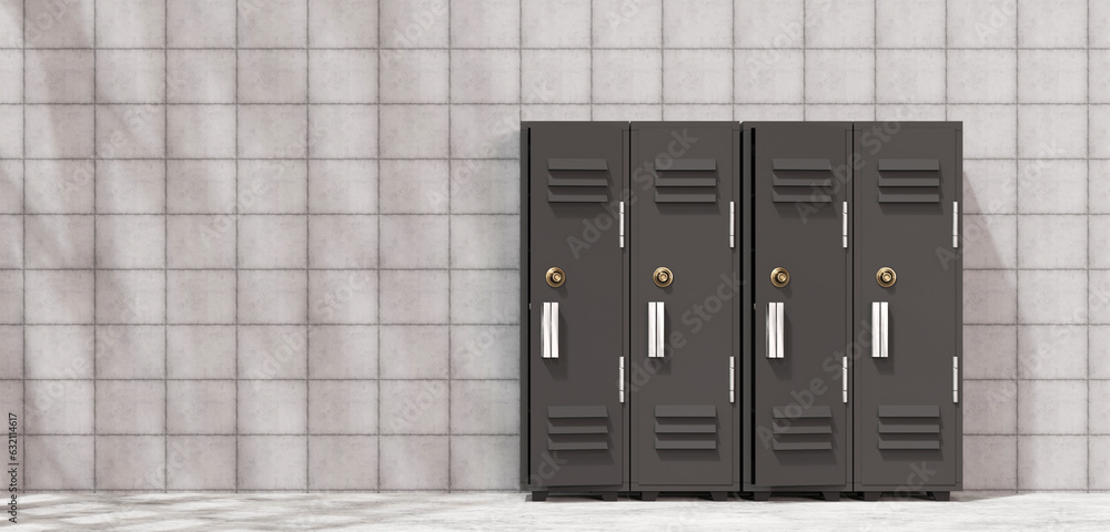Locker sports room background storage room wall backdrop 3d ...