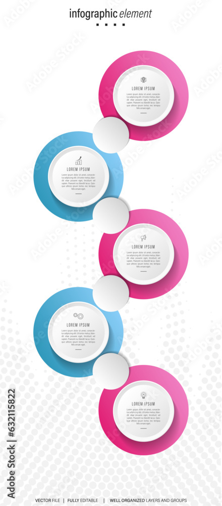 White vector infographic template. Flowchart presentation design ...