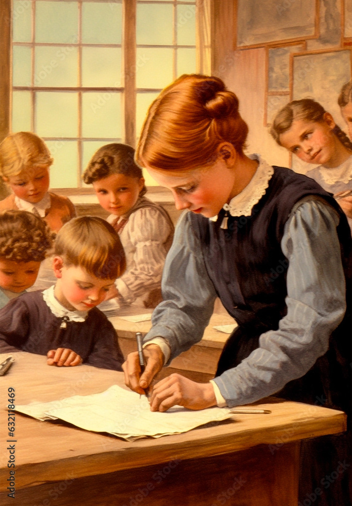 Vintage school kids, ephemera, victorian kids at school, junk journal ...