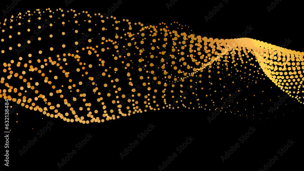 Data vibrate pulse dot particle wave. Abstract bulge hyperbola sinusoid ...