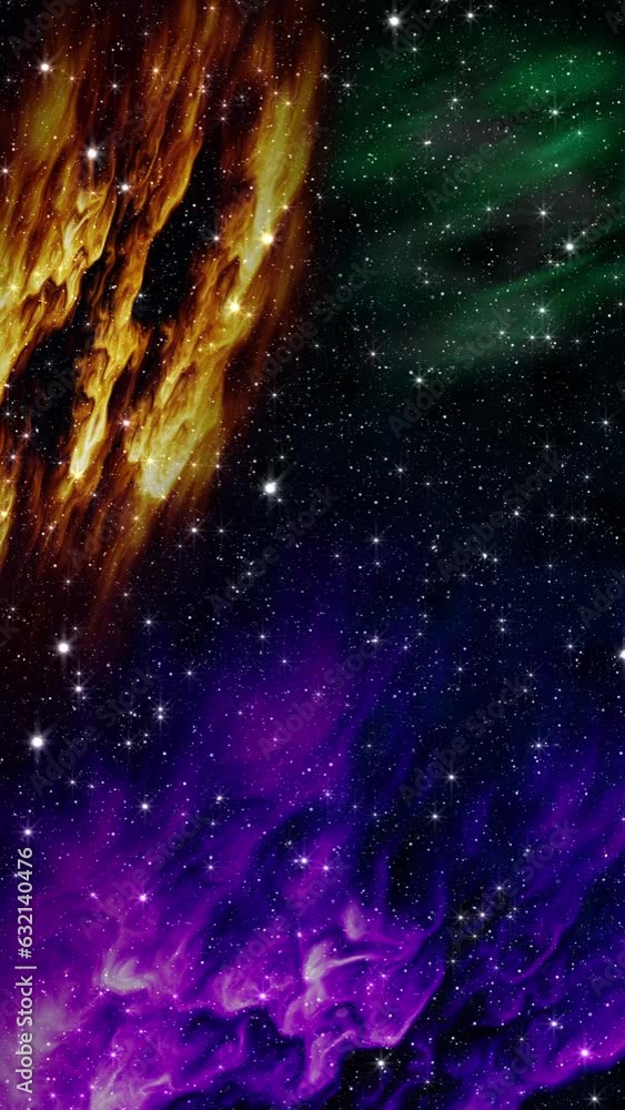 Universe Space Flight Through Stars with Galaxies and Nebulas. Seamless ...