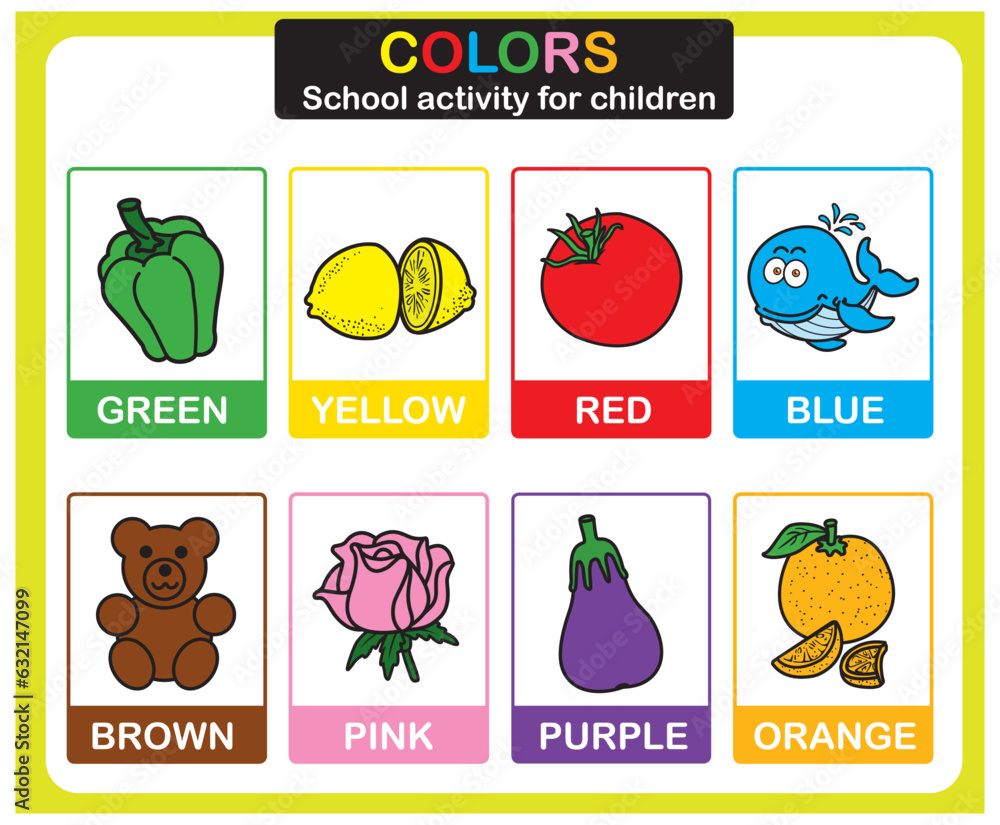 Colors learn for preschool children, fruits and vegetables colors ...