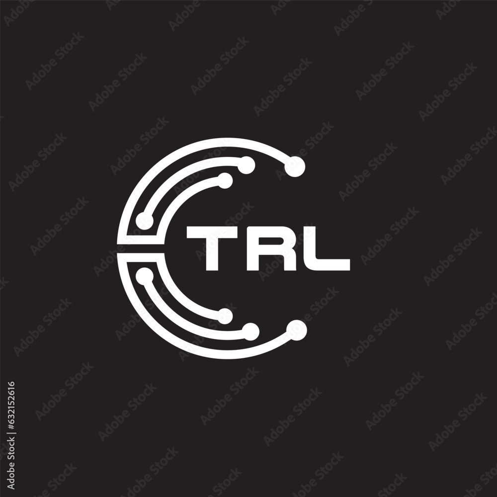 TRL letter technology logo design on black background. TRL creative ...