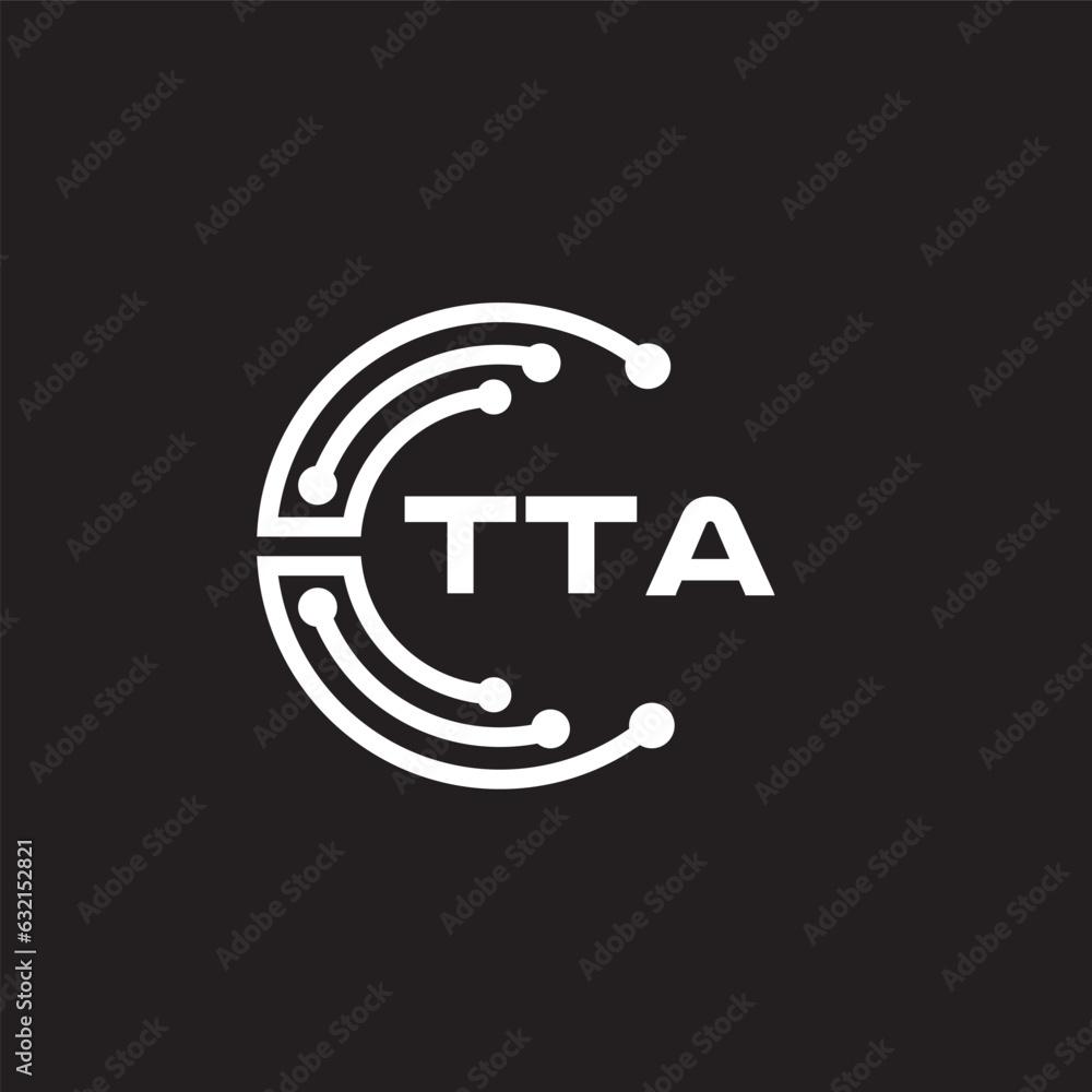 TTA letter technology logo design on black background. TTA creative ...