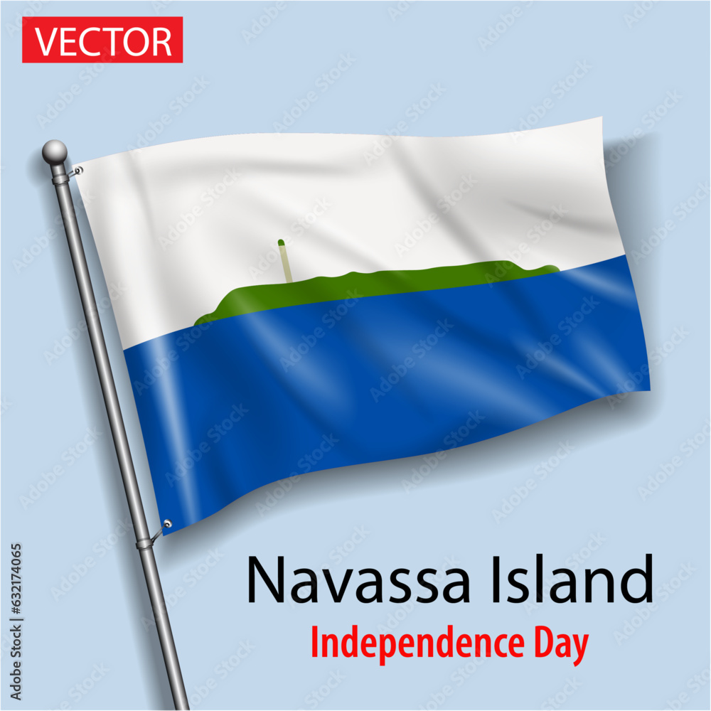Navassa Island flag national independence day vector flags in America ...