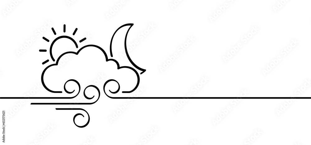 Cartoon puff of wind blow line symbol. Cloud, blowing wind, weather ...