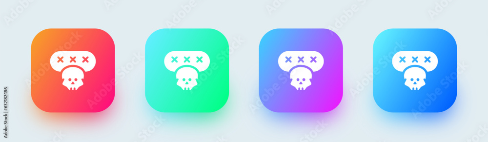 Password phishing solid icon in square gradient colors. Hacker signs ...