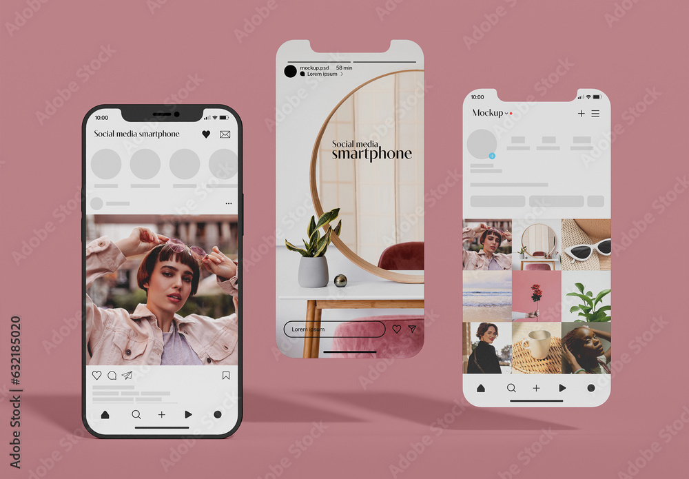 Social Media Story Layouts Mockup Stock Template | Adobe Stock