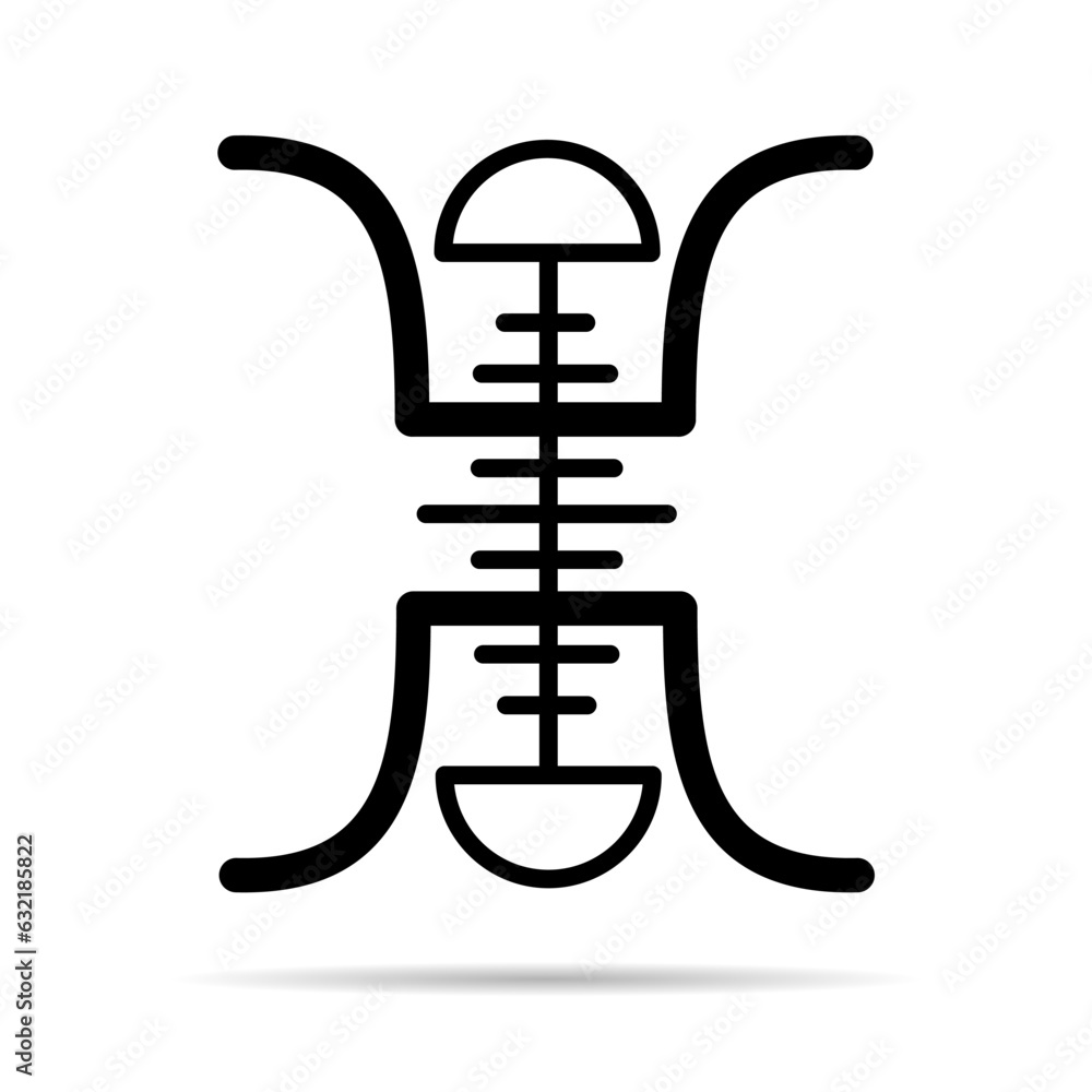 Traditional shou shadow icon, spiritual isolated shu flat symbol, asian ...