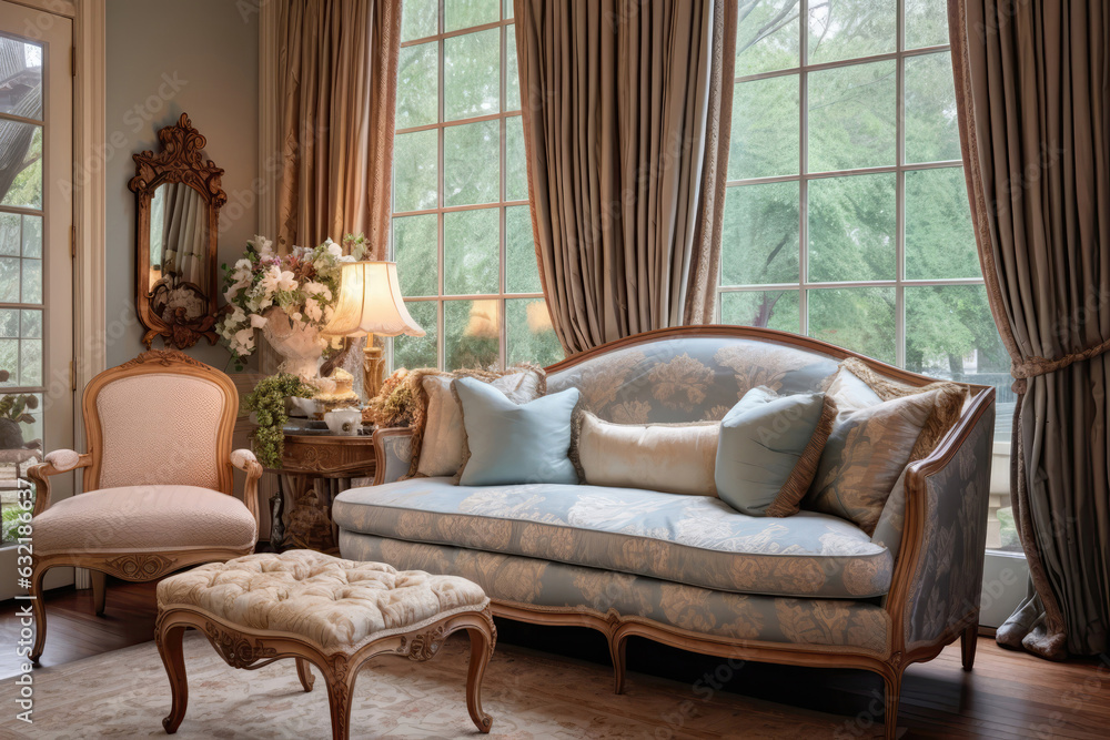 Traditional Parlor With Plush Seating And Antique Accents Traditional ...