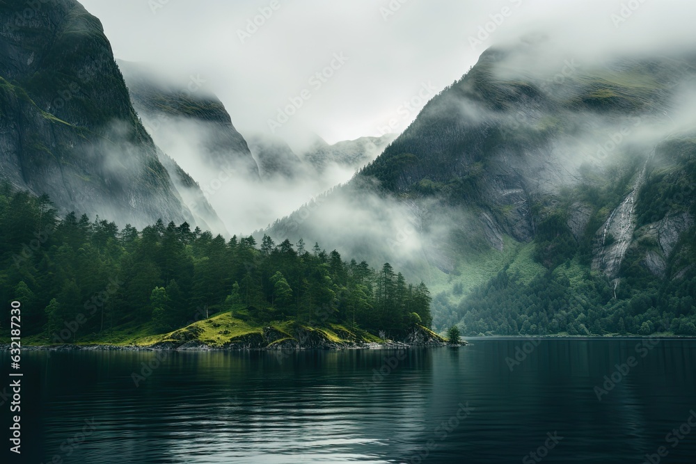 Landscape of the sea bay among the mountains. Stock Photo | Adobe Stock