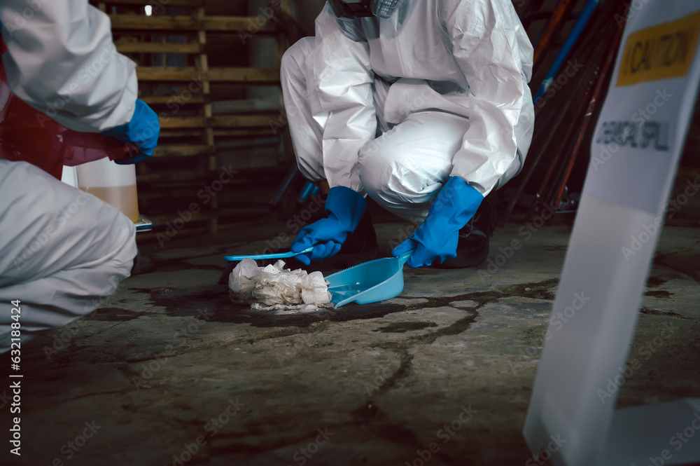 Absorb Spillage, How to Contain Chemical Spill, Part of Steps for ...