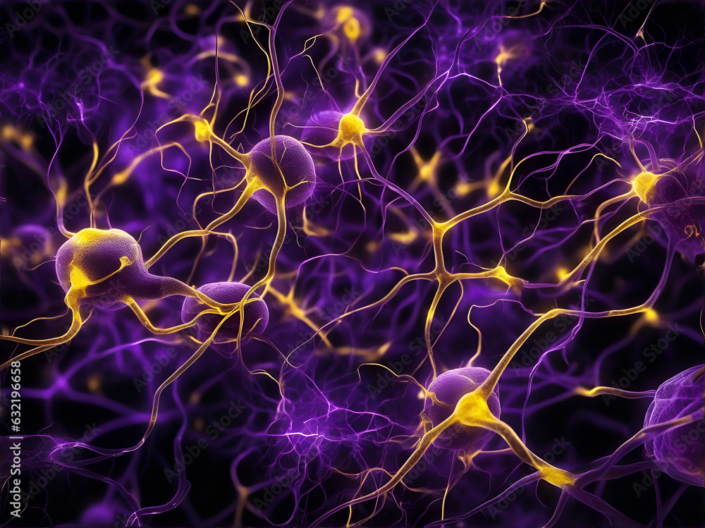 Neuronal network with electrical activity of neuron cells Generative AI ...