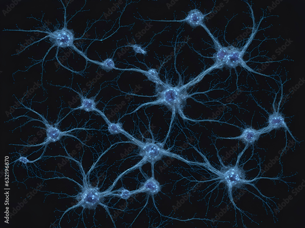 Neuronal network with electrical activity of neuron cells Generative AI ...