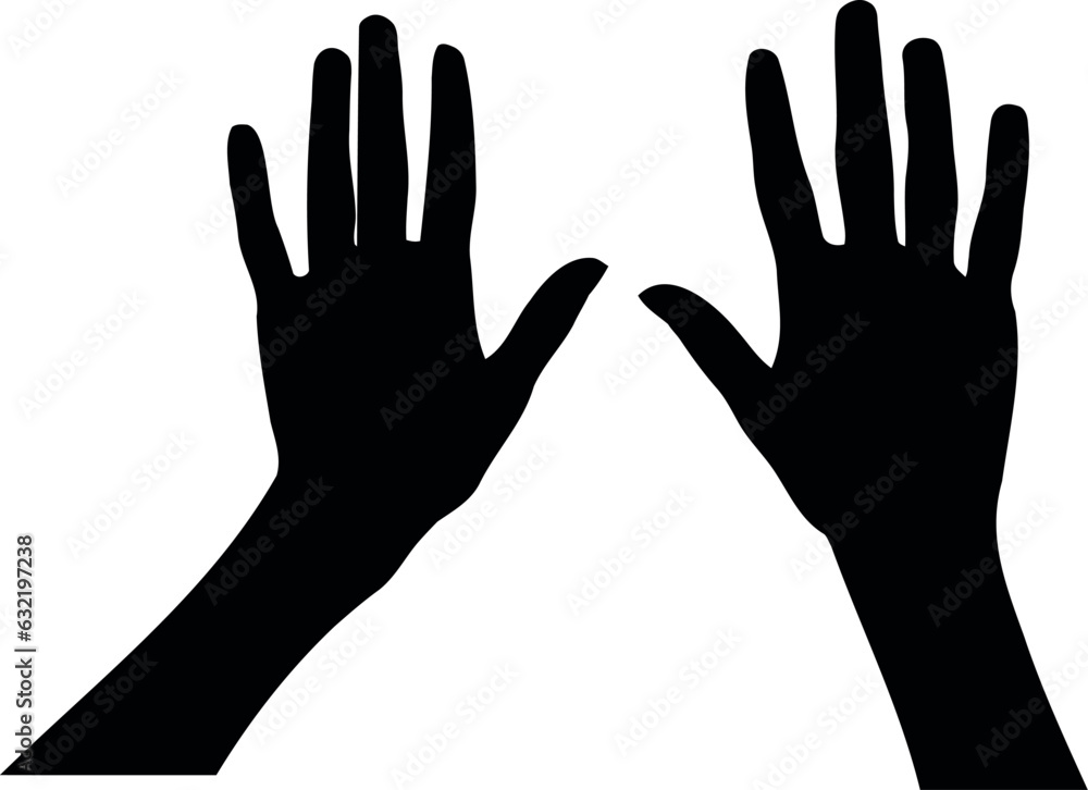 silhouette of two hands, hands reaching for each other, hope ...