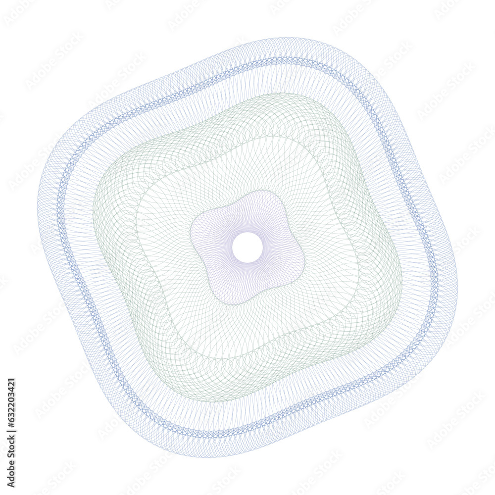 Watermark. Guilloche rosette element. Digital watermark for Security ...