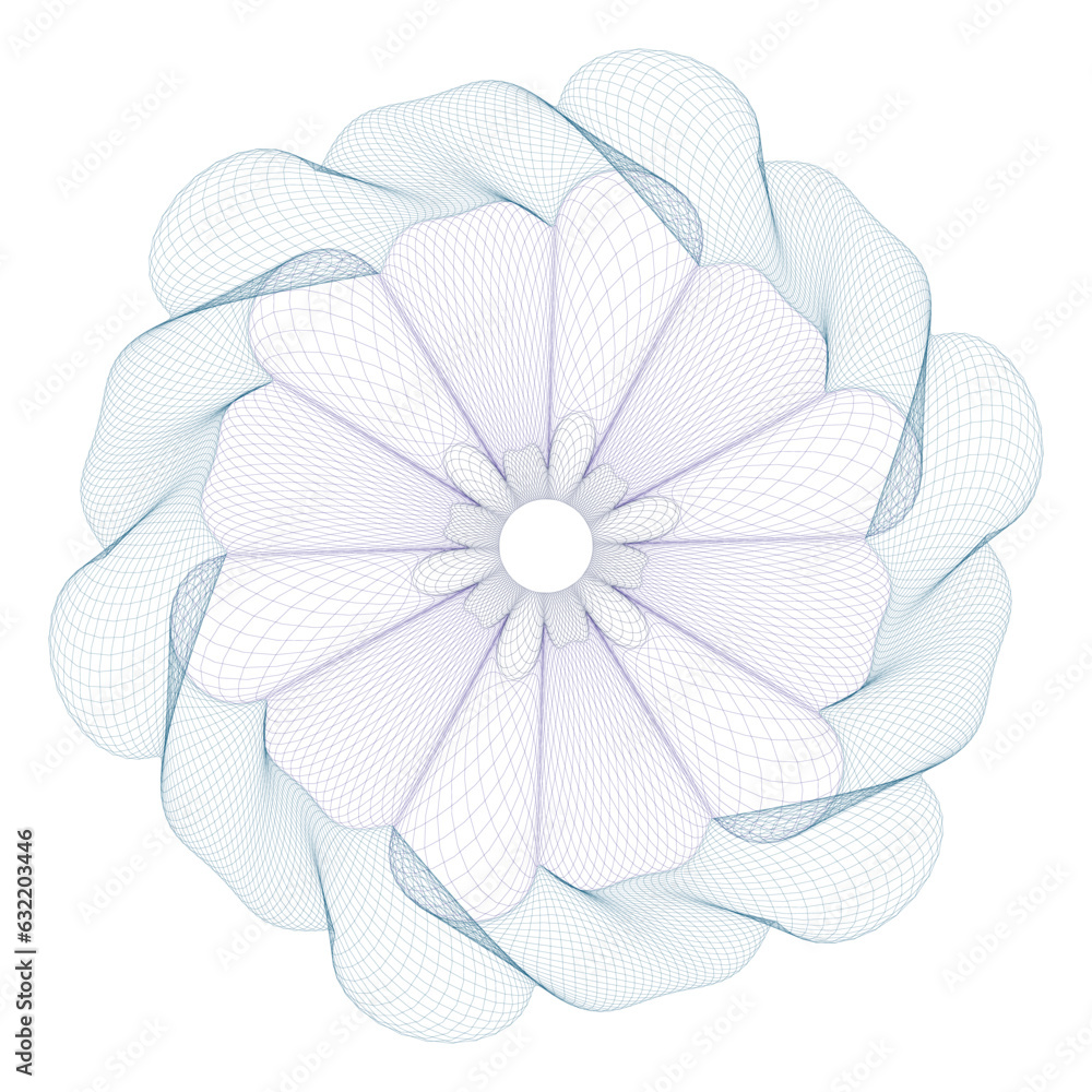 Watermark. Guilloche rosette element. Digital watermark for Security ...