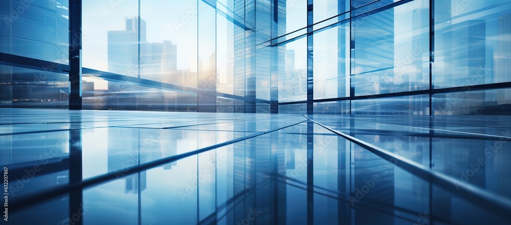 Empty modern business office skyscrapers. High-rise buildings in ...