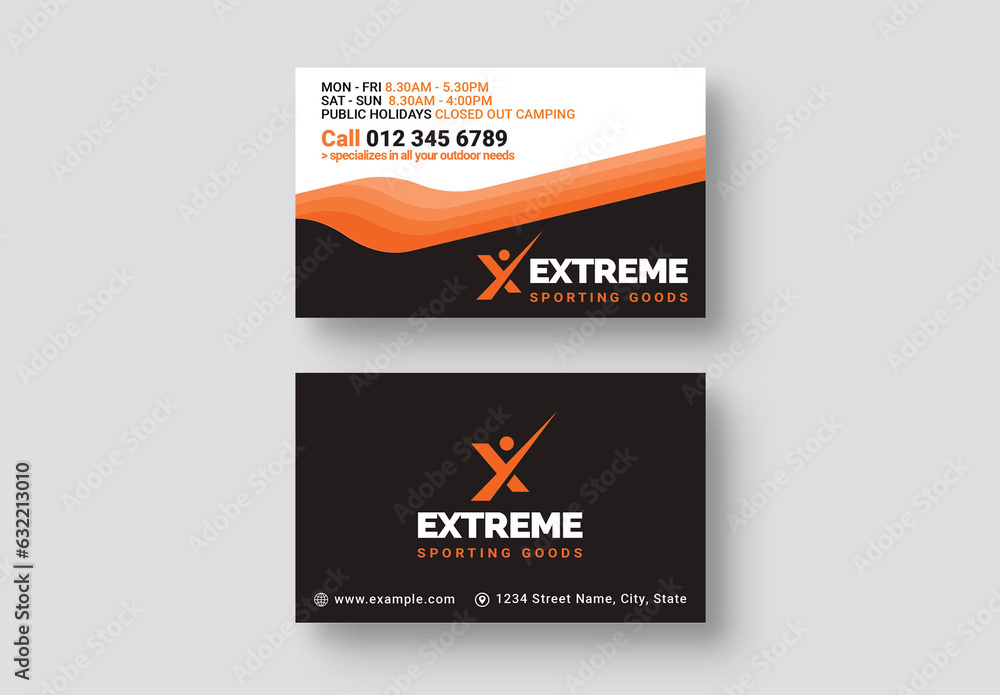 Retail Store Business Card Layout Stock Template | Adobe Stock