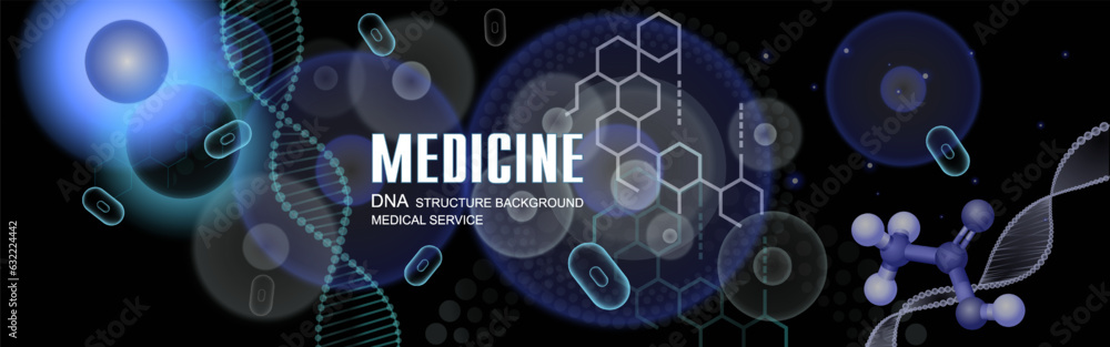 DNA background. Molecular structural DNA chain with molecular bond ...