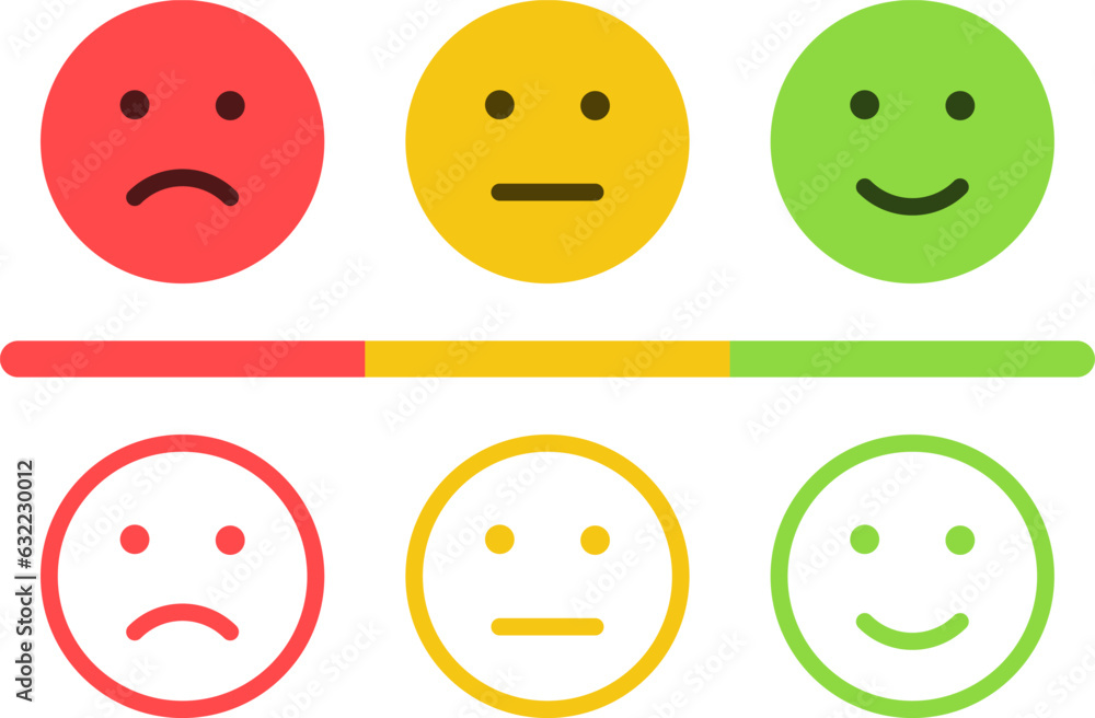 Vecteur Stock feedback emoji. emoticons set , rating scale of customer ...