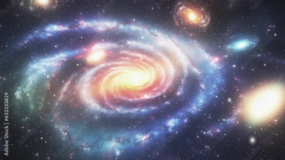 Galaxies in open space. Video background on space theme. Stock-Video ...