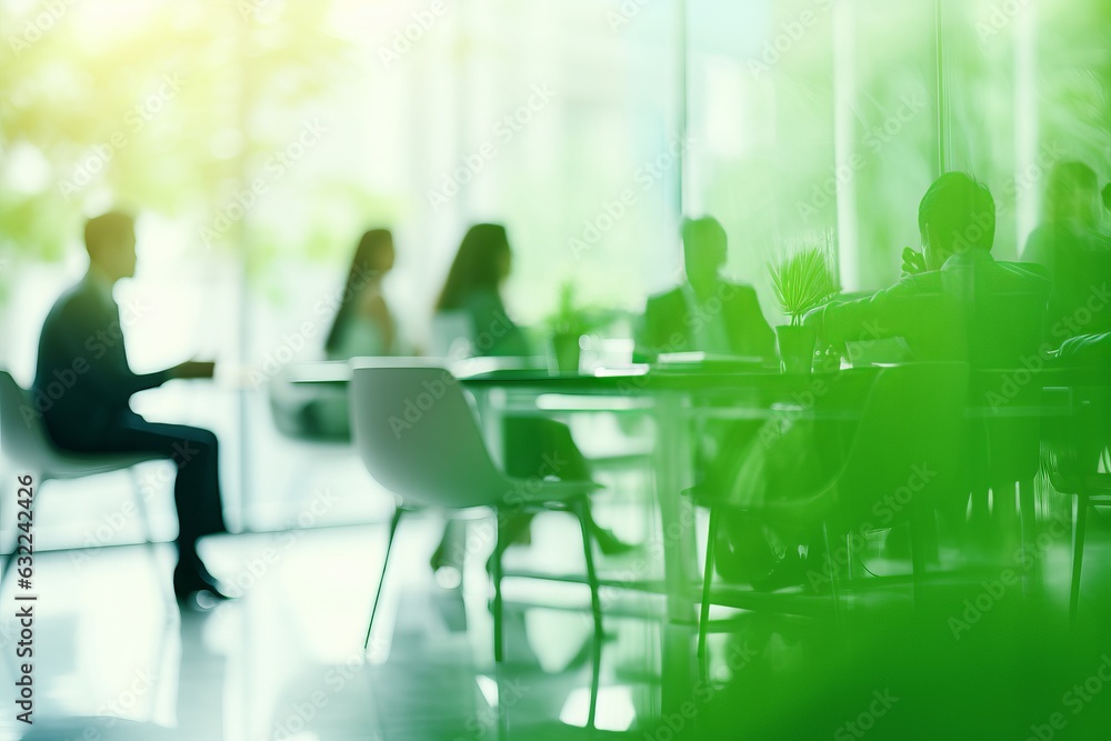 business people meeting at table. Abstract blurred office interior ...