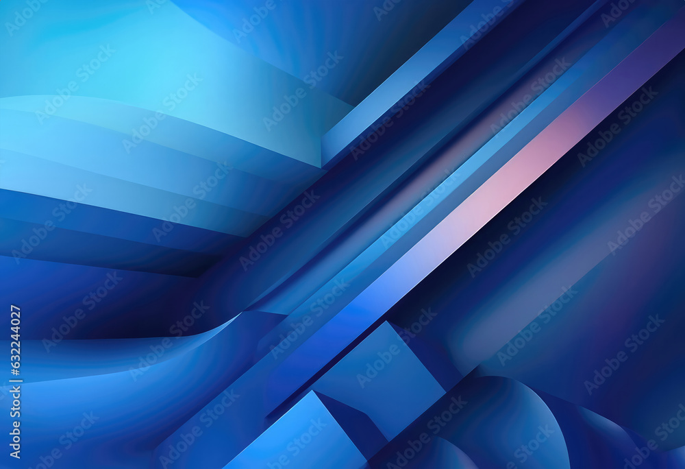 Tech Innovation: Abstract Blue Gradient Geometric Shape in 3D Rendering ...