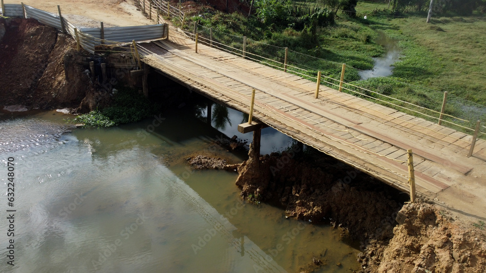 macarani, bahia, brazil - july 1, 2023: improvised bridge made of wood ...