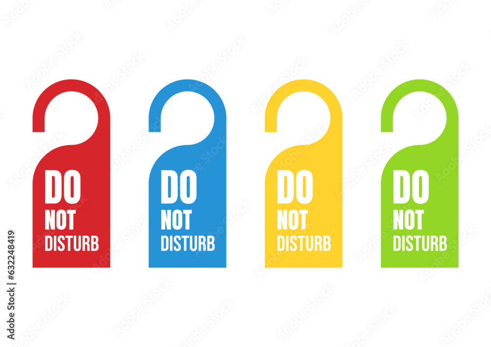 Door hanger signs. Door tags on air. Do not disturb, signs of hotel ...