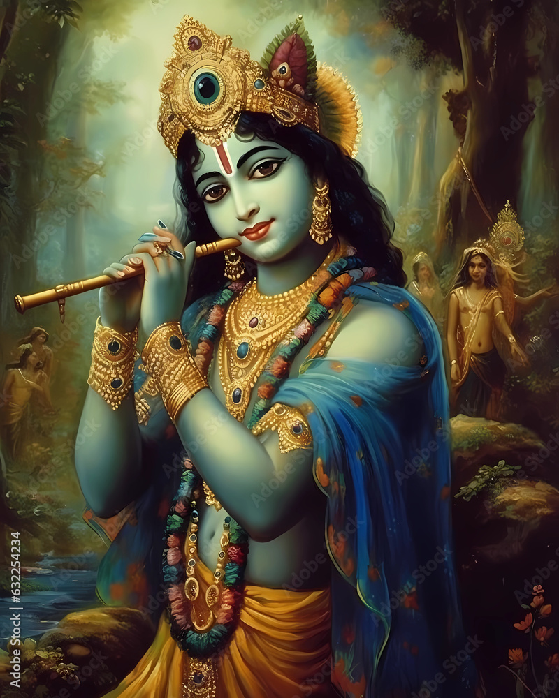 Lord Krishna Art, Lord Krishna Painting, Hindu Art, Indian Painting ...