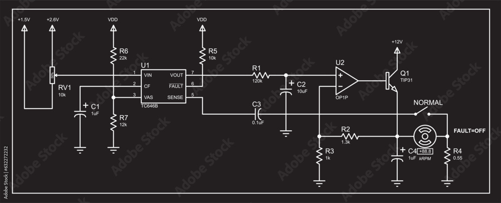 Schematic Diagram Of Electronic Device Vector Drawing Electrical Circuit With Resistor