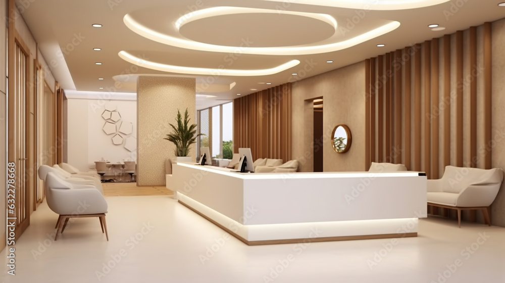 Luxury elegance lobby or front desk interior design with registration ...