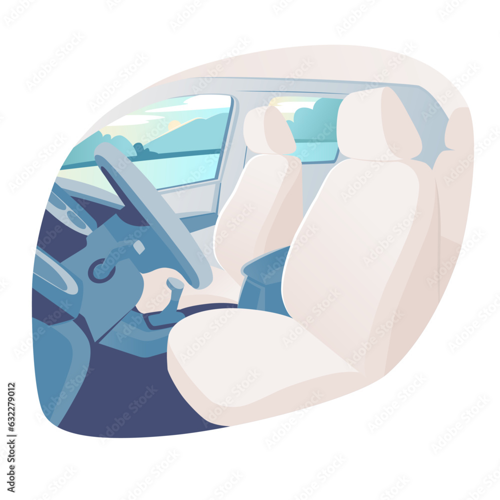 Interior, interior of a car, view from inside. Modern design of ...