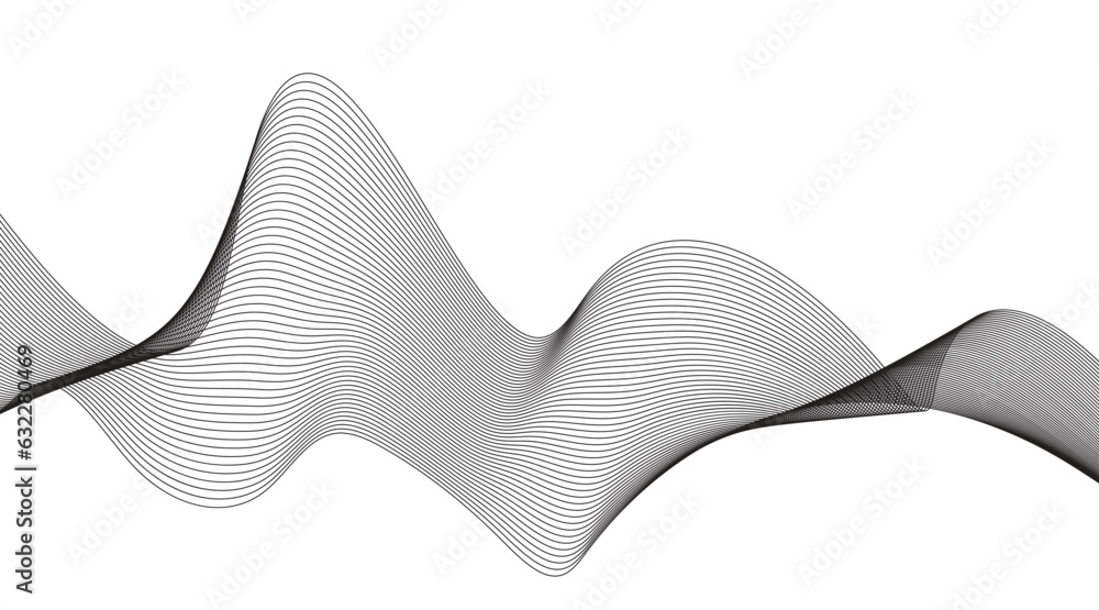 curved wavy lines tech futuristic motion background. Modern Abstract ...