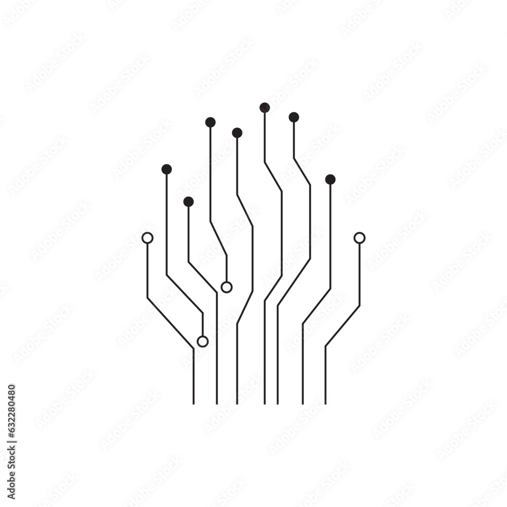 Chip Digital Logo abstract Artificial Intelligence AI vector design ...