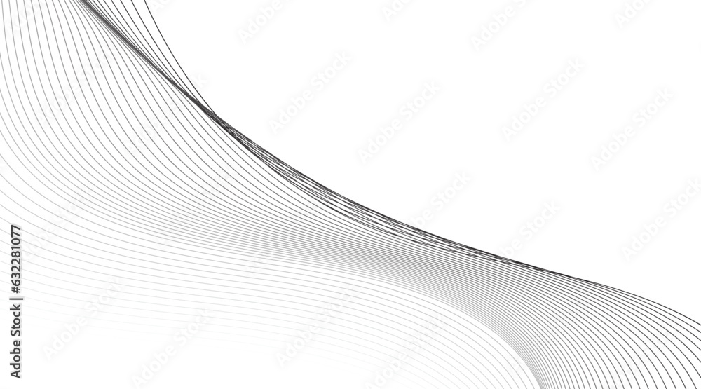 curved wavy lines tech futuristic motion background. Abstract wave ...