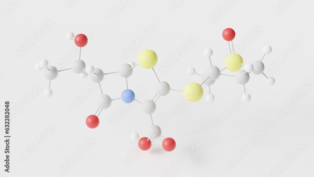sulopenem molecule 3d, molecular structure, ball and stick model ...