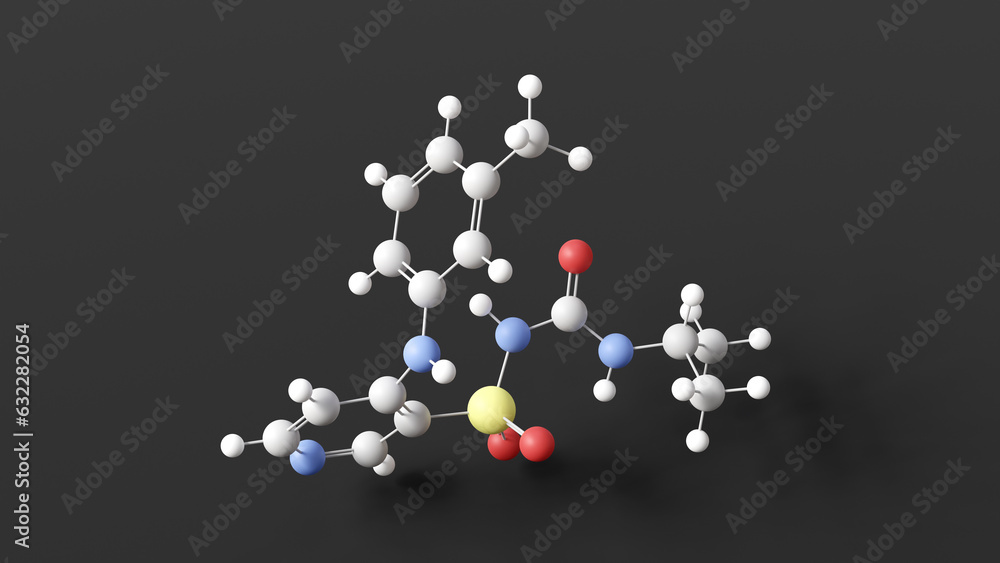 torasemide molecule, molecular structure, loop diuretics, ball and ...