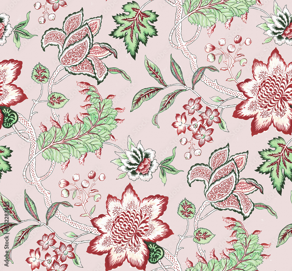 Seamless traditional Indian motif pattern Stock Illustration | Adobe Stock