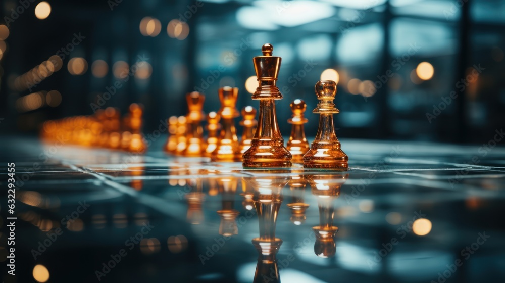 Mystery and magical minimal chess theme scene for marketing background ...
