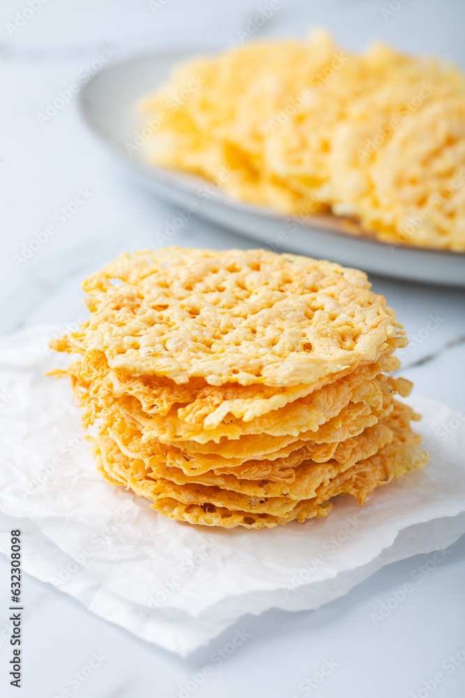 Parmesan cheese cracker chips. Grain Free Dippable Crispy Cheddar ...