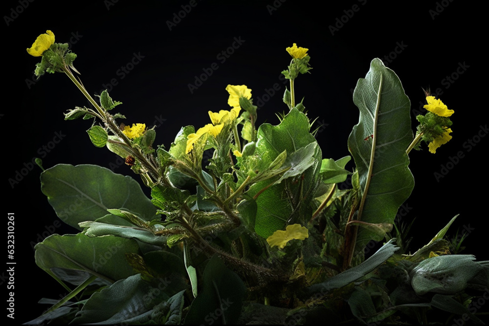 An artistic photo of Wild lettuce (Lactuca virosa), with its tall ...