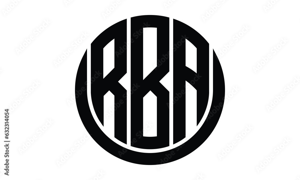 RBA shield in circle logo design vector template. lettermrk, wordmark ...