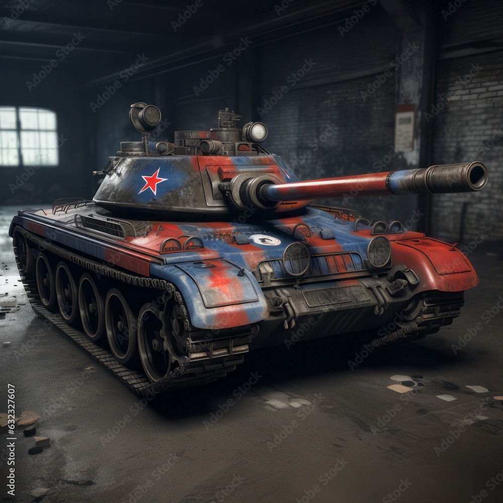 ultrarealistic t 54 tank in the colours of the Russian flag Stock ...